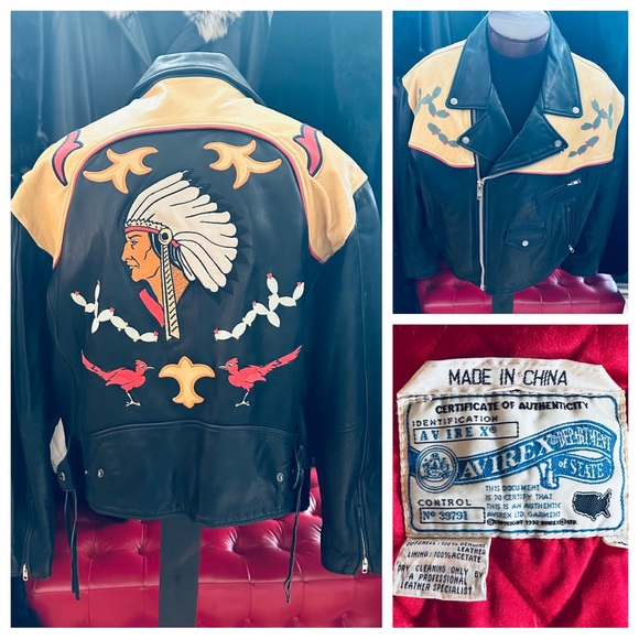 Avirex | Jackets & Coats | Avirex Rare Vintage Indian Chief Leather ...